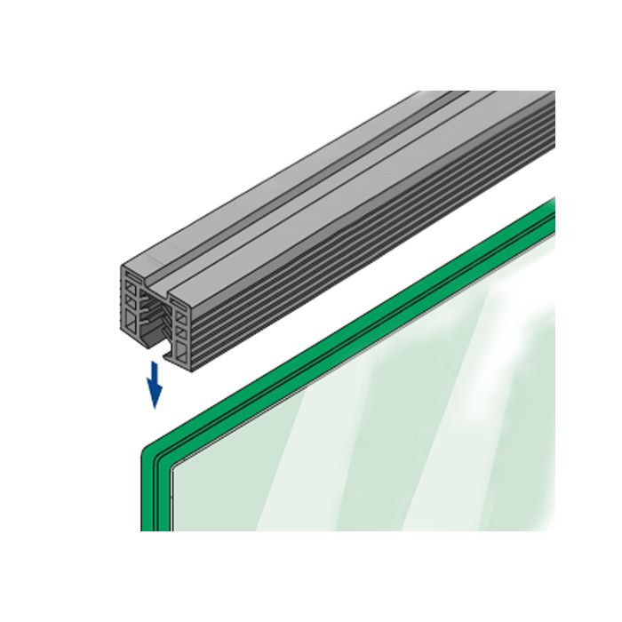 Rubber Gasket Insert for Square Cap Rail 40 x 40mm 5000mm