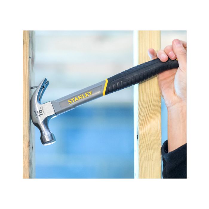 STANLEY Curved Claw Hammer Fibreglass Shaft 450g 16oz